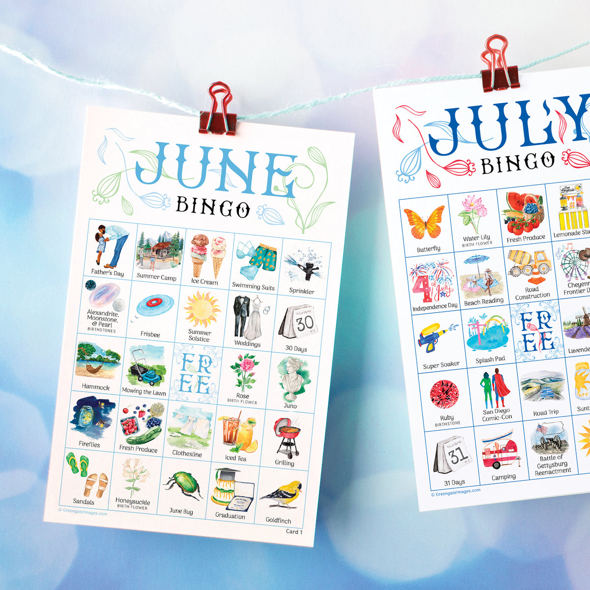 Bingo to Celebrate Each Month – Greengate Images