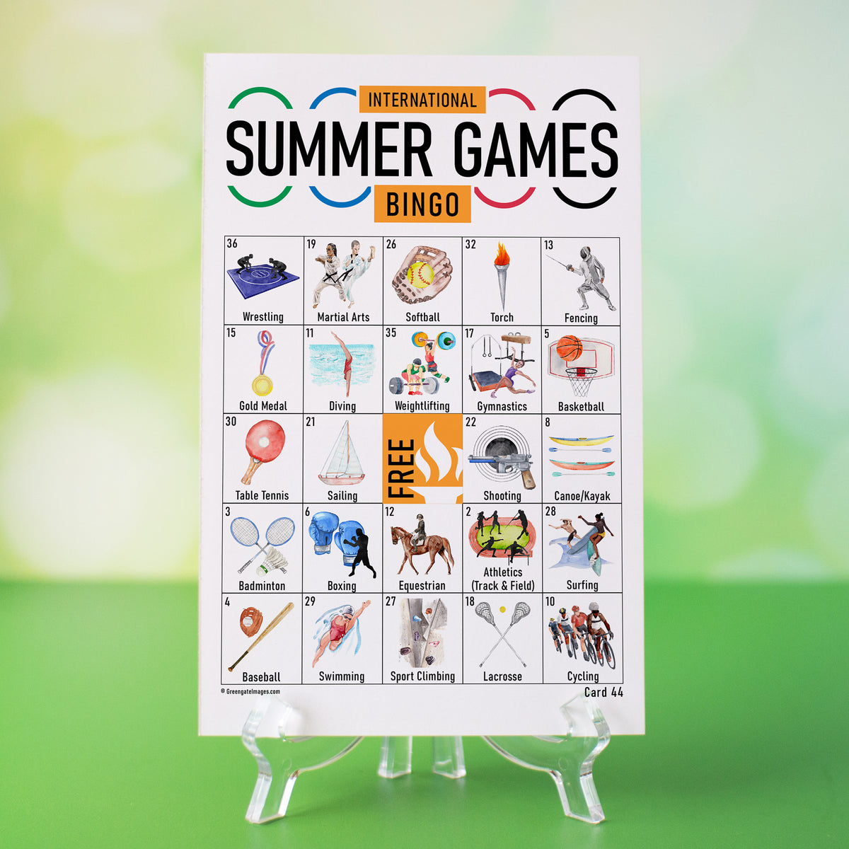 Summer Games Bingo – Greengate Images