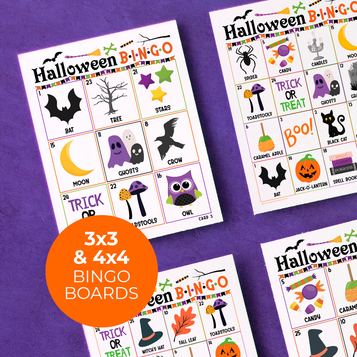 Halloween Bingo - 3x3 and 4x4 Large Print – Greengate Images