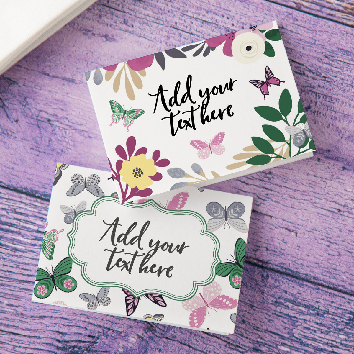 Spring Place Cards Duo - Butterflies and Flowers – Greengate Images