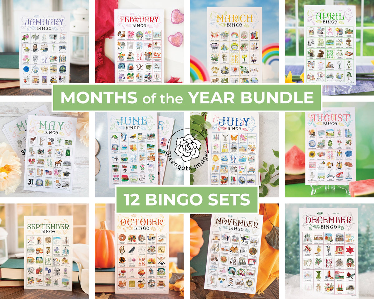 BUNDLE: 12 Month Bingo Sets – Greengate Images