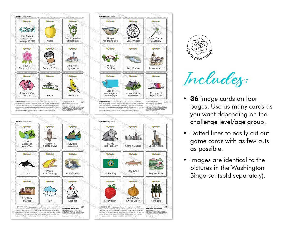 Washington Memory Game – Greengate Images