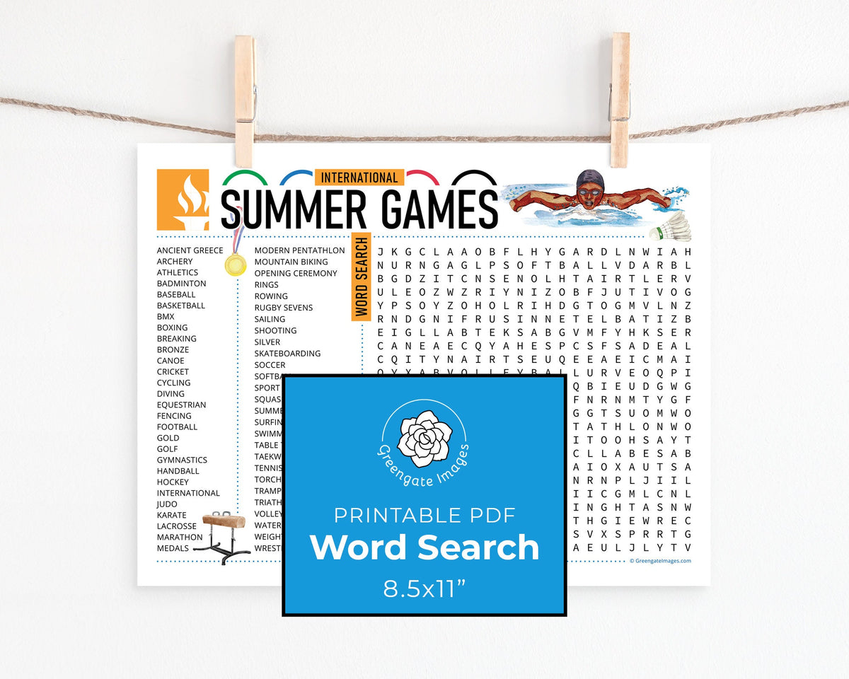 Summer Games Word Search – Greengate Images