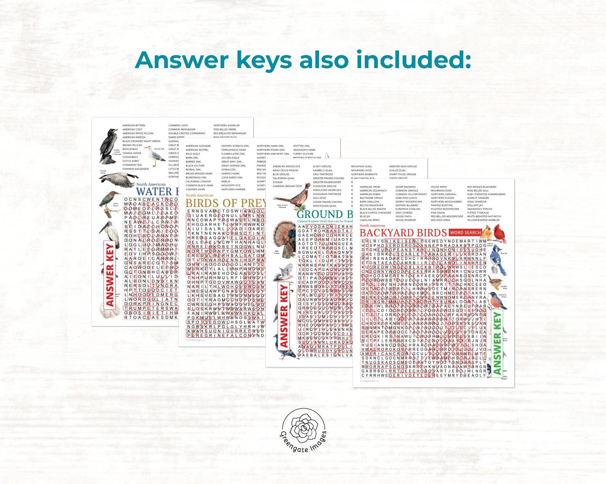 Bird Word Search Bundle – Greengate Images