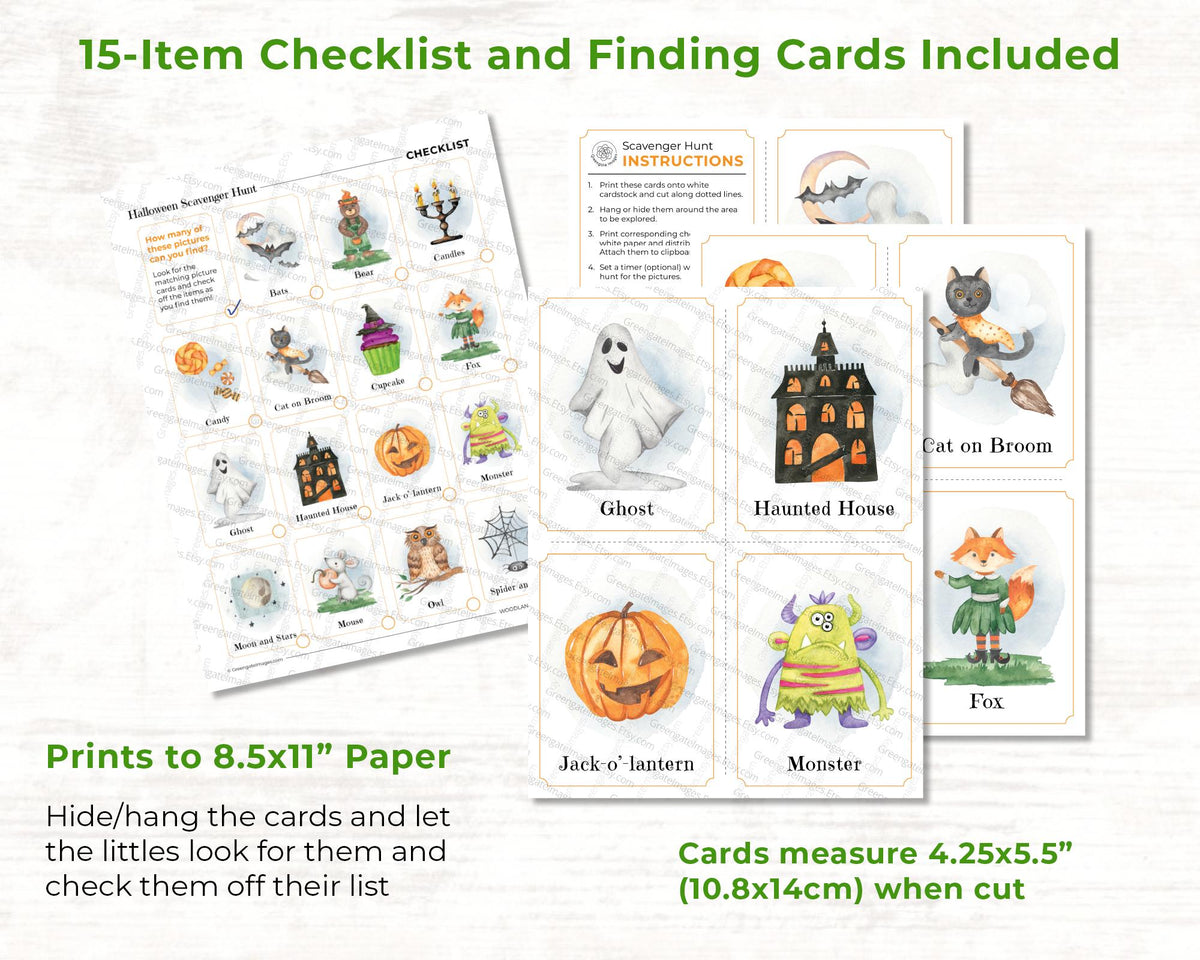 Kids' Halloween Scavenger Hunt - Woodland – Greengate Images