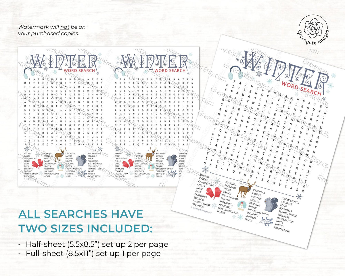 Seasons Word Search Bundle – Greengate Images