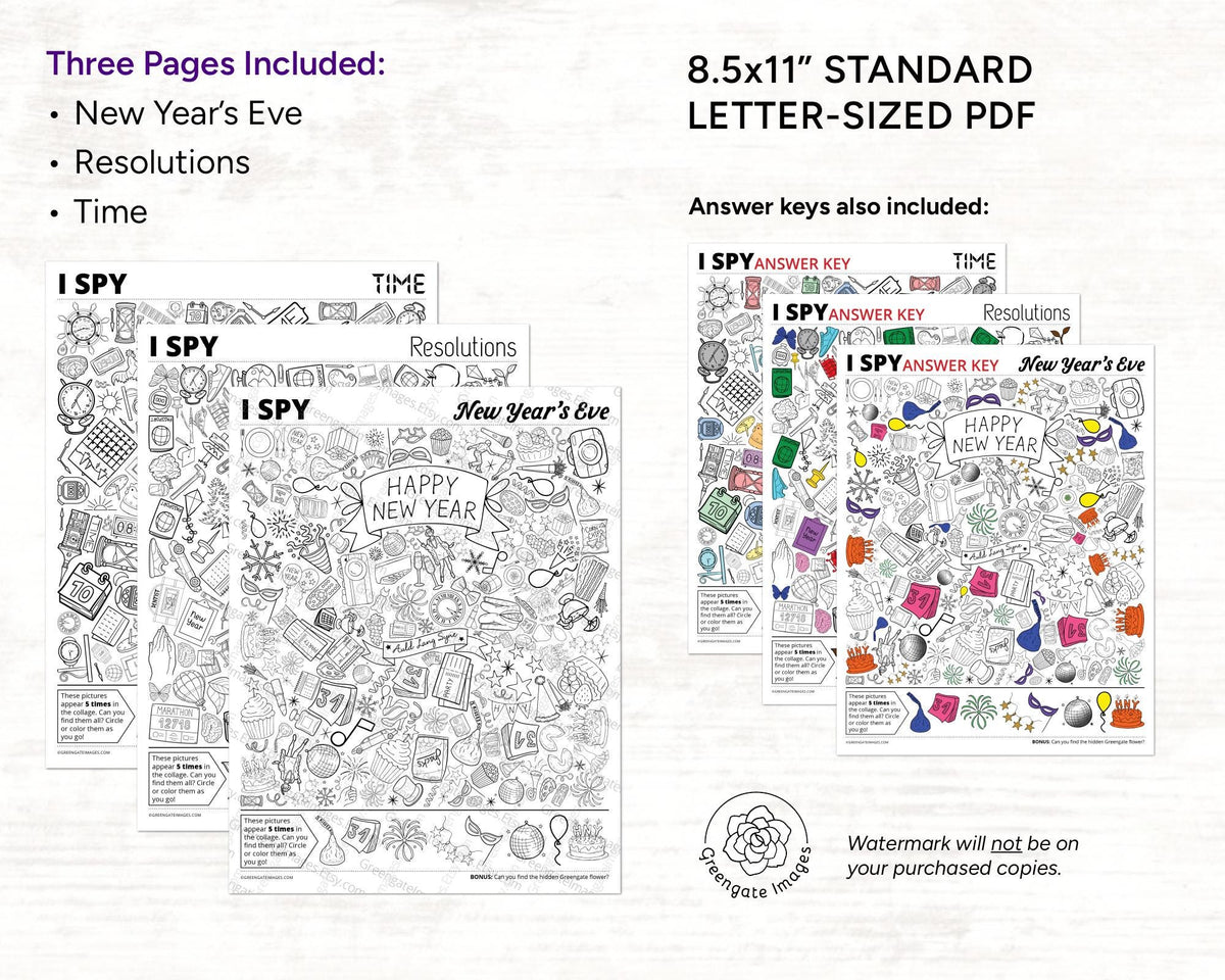 New Year's I Spy Bundle – Greengate Images