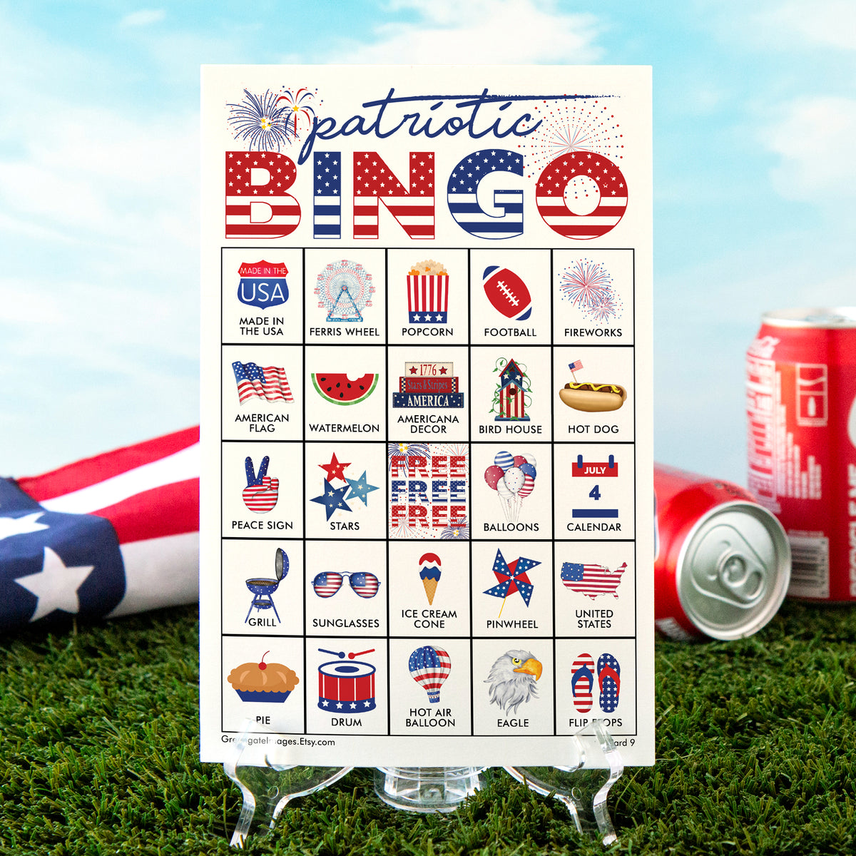 Patriotic Bingo Cards - Color – Greengate Images