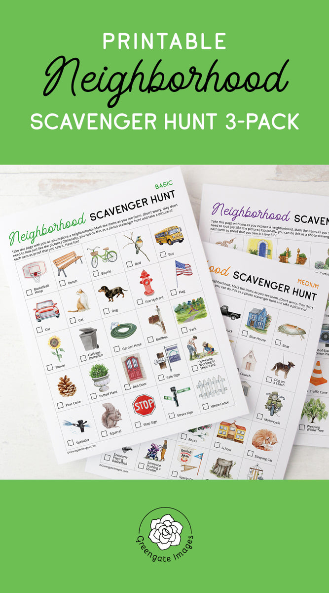 Neighborhood Scavenger Hunt 3-Pack – Greengate Images