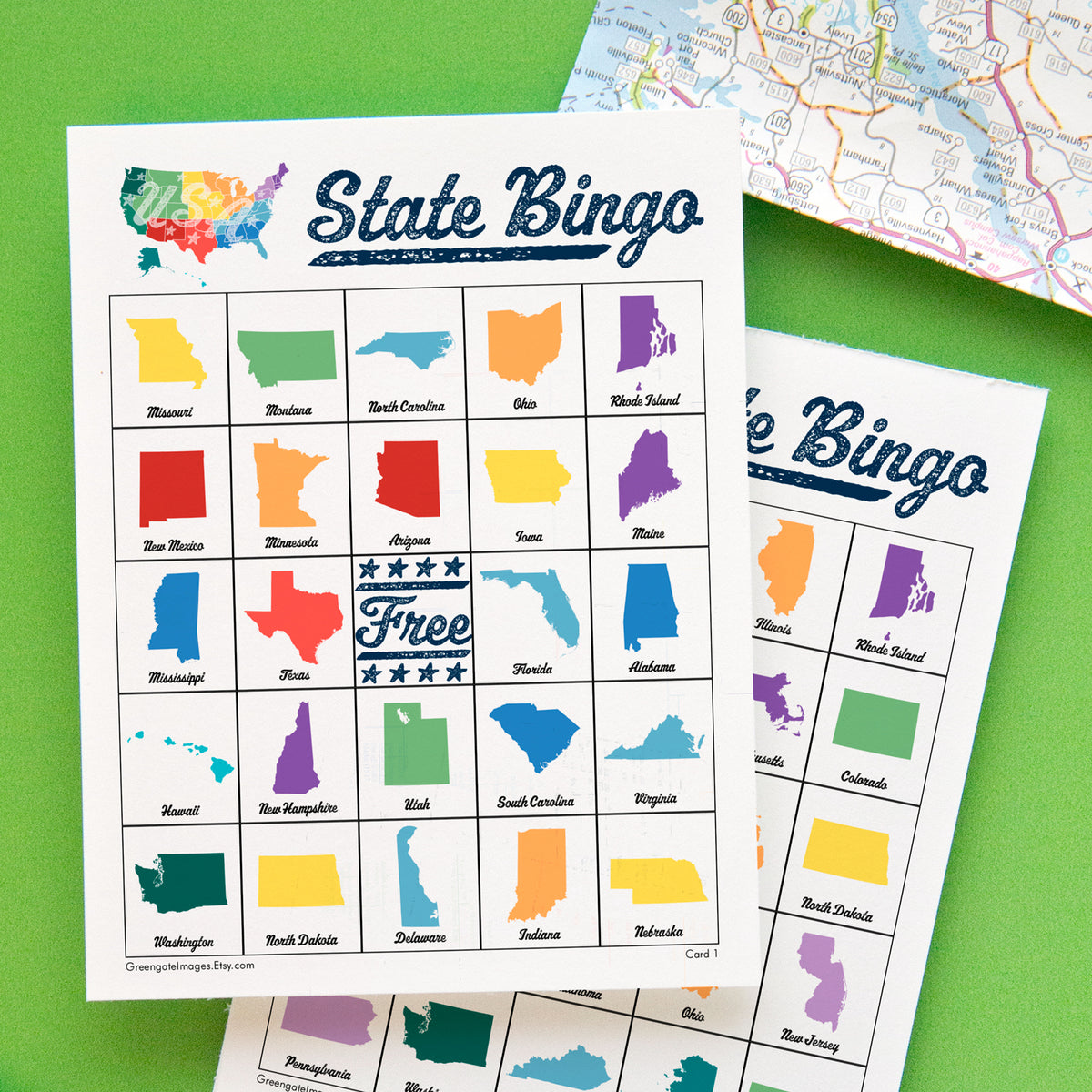 US State Bingo - Color – Greengate Images