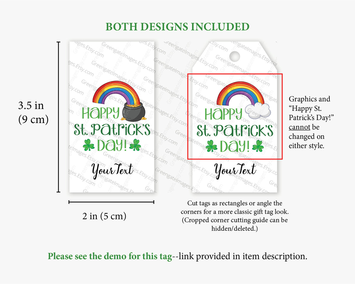 St. Patrick's Gift Tags - Rainbows – Greengate Images