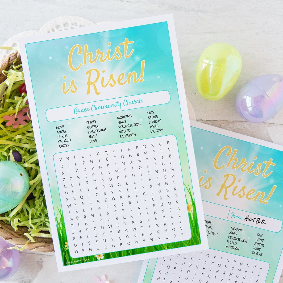 Christian Easter Word Find Cards – Greengate Images