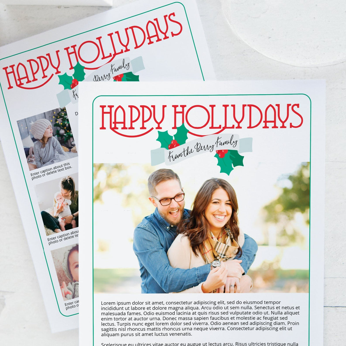 Christmas Letter Template - Happy Hollydays – Greengate Images