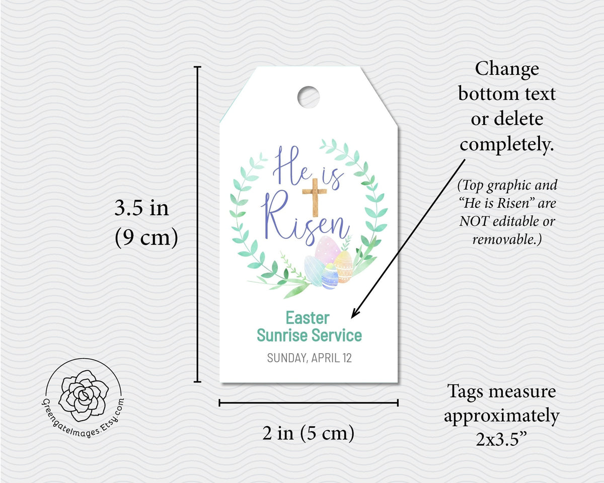 He is Risen Easter Gift Tags – Greengate Images