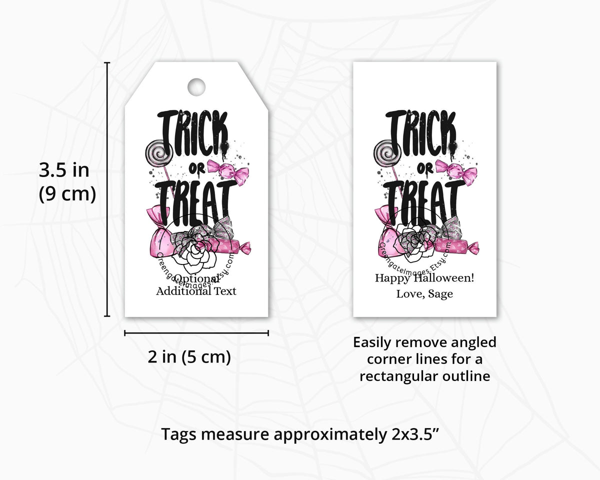 Trick or Treat Gift Tag - Halloween Pink Candy – Greengate Images