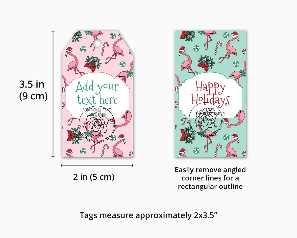 Christmas Flamingo Gift Tags – Greengate Images