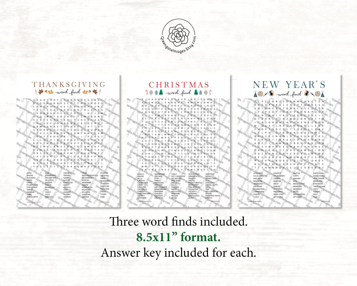 Holiday Word Search Bundle – Greengate Images