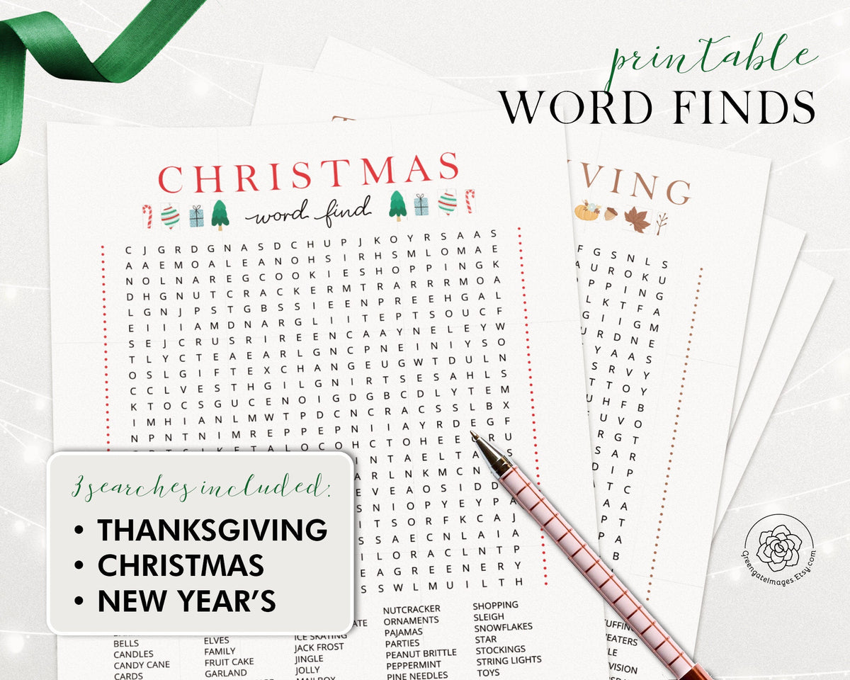 Holiday Word Search Bundle – Greengate Images