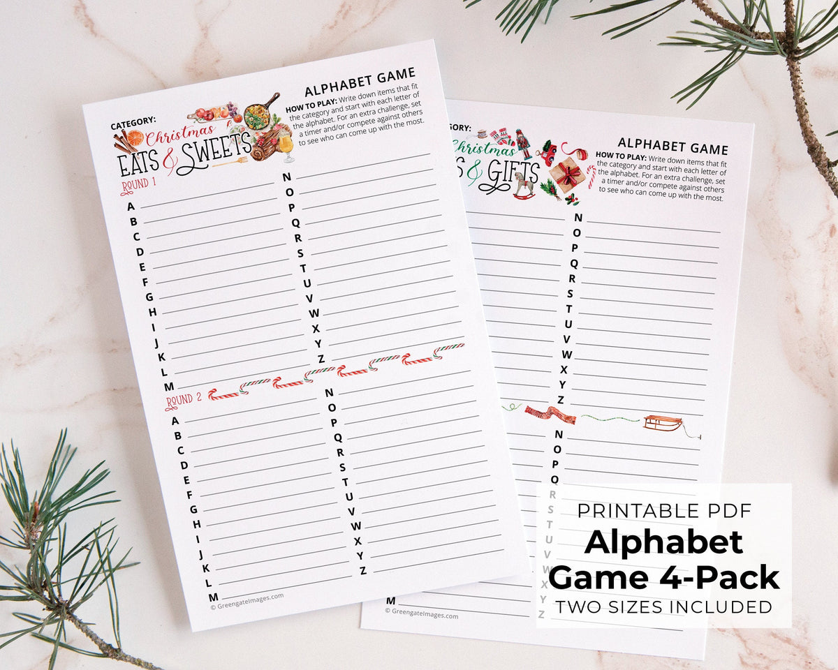 Christmas Alphabet Game 4-pack – Greengate Images