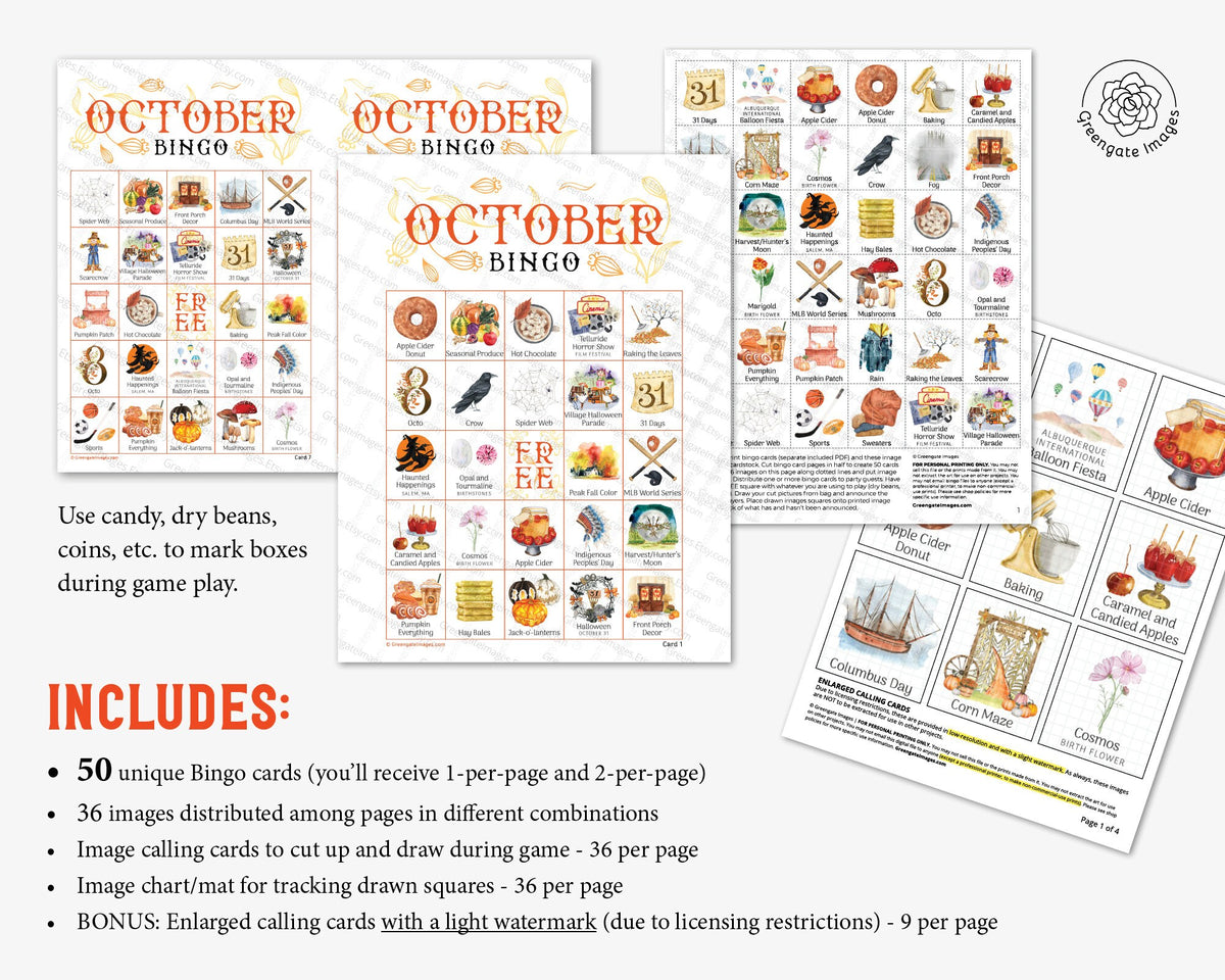October Bingo – Greengate Images