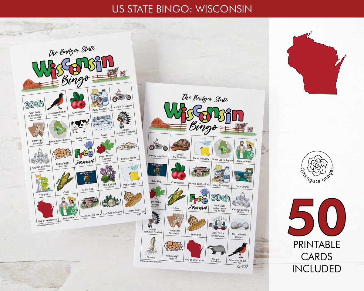 Wisconsin Bingo Cards – Greengate Images