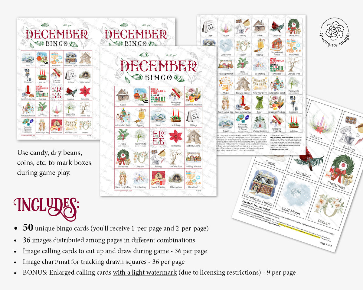 December Bingo – Greengate Images