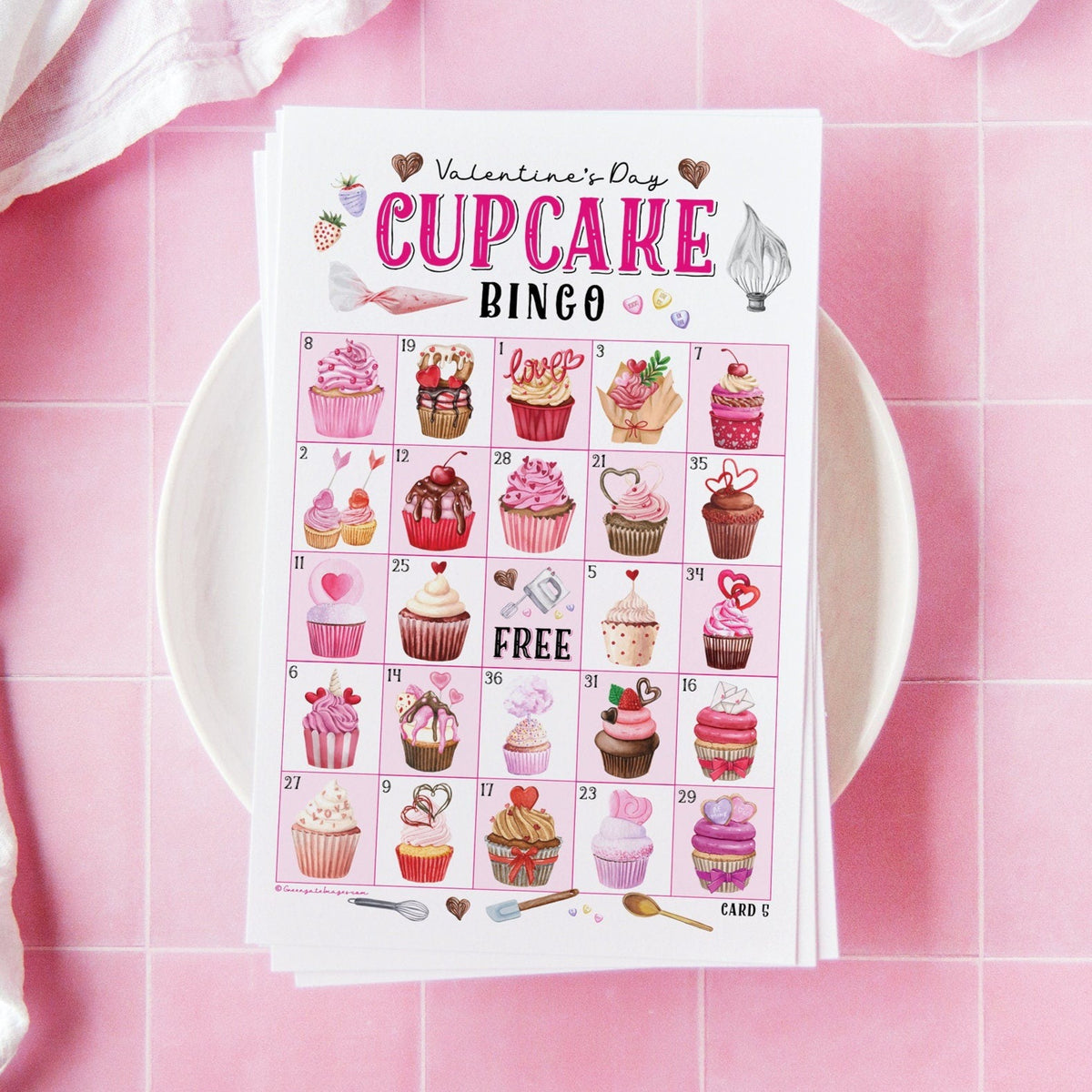 Valentine's Day Cupcake Bingo – Greengate Images