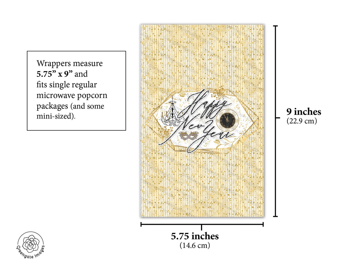 New Year's Popcorn Wrapper Duo - Gold and Pink – Greengate Images