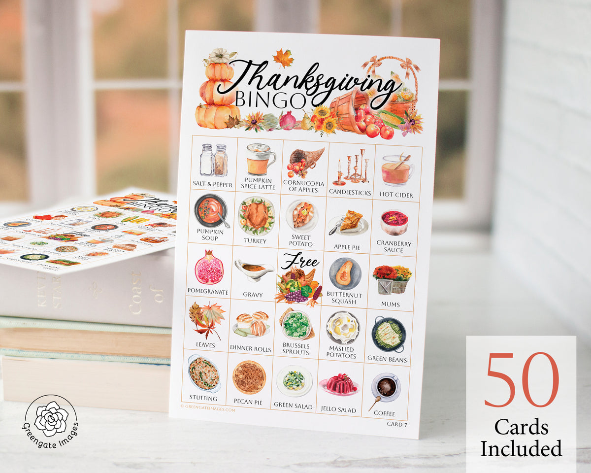 Thanksgiving Bingo - Watercolor – Greengate Images