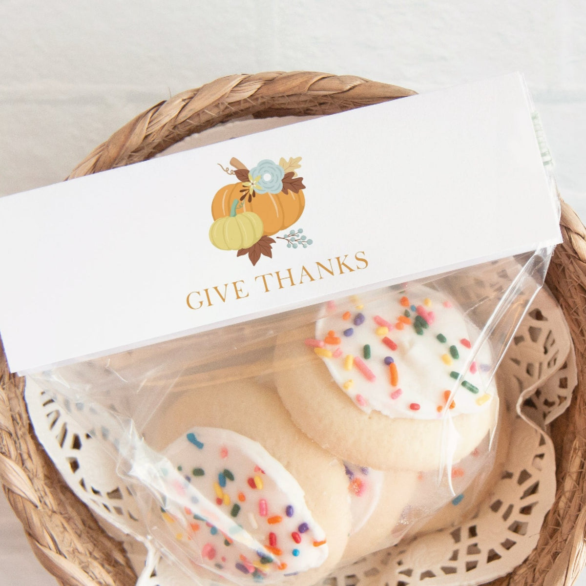 Floral Pumpkins Fall/Thanksgiving Bag Toppers – Greengate Images