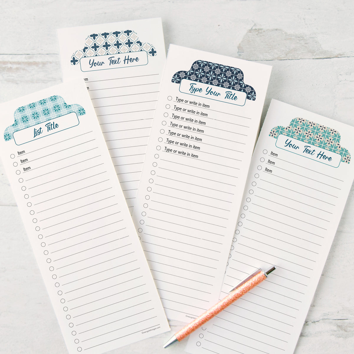 Printable List Paper - Mediterranean Tile – Greengate Images