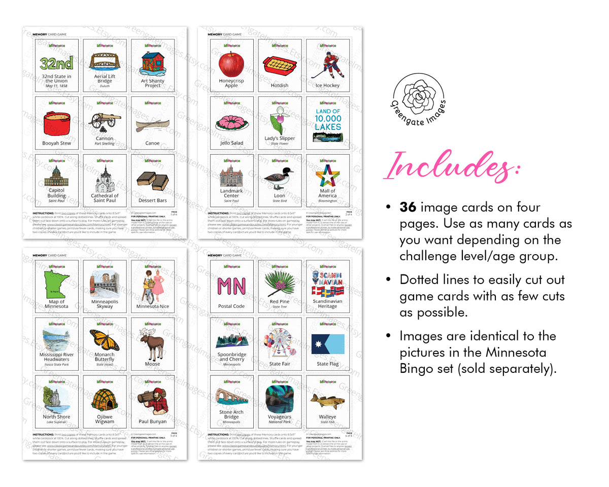 Minnesota Memory Game – Greengate Images