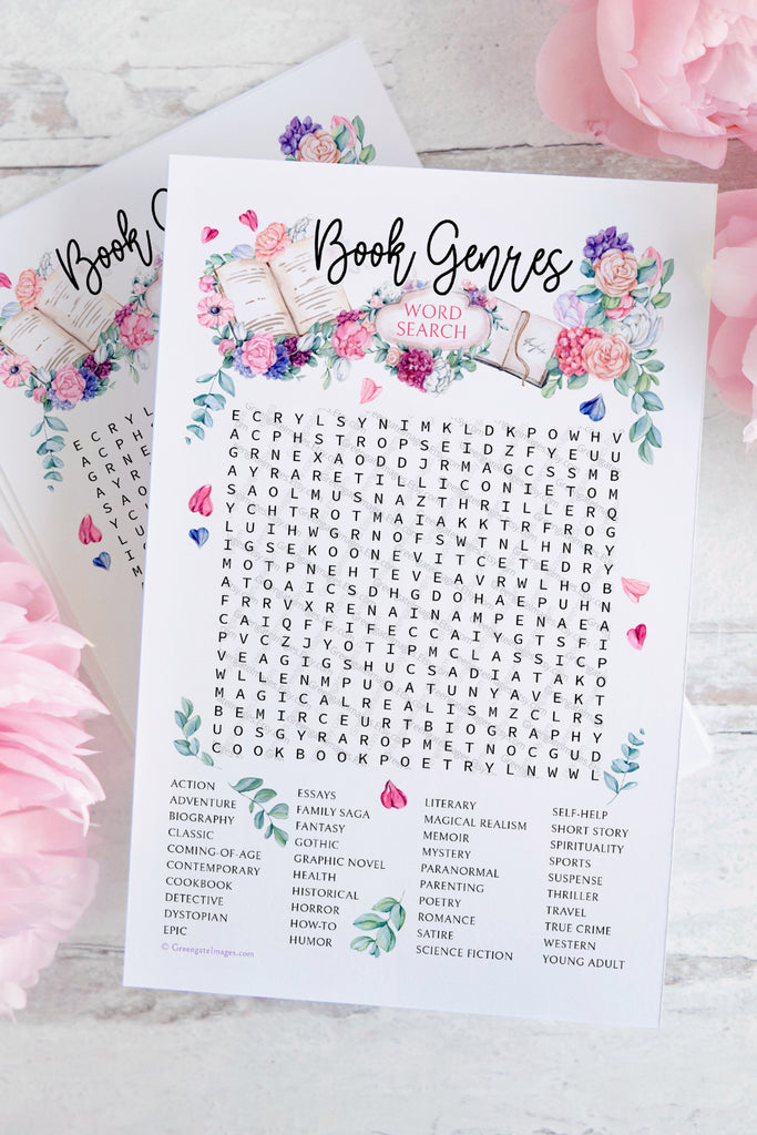 Book Genres Word Find – Greengate Images