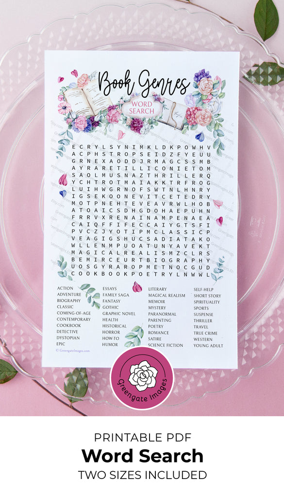 Book Genres Word Find – Greengate Images