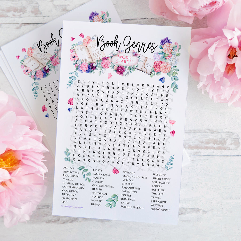Book Genres Word Find – Greengate Images