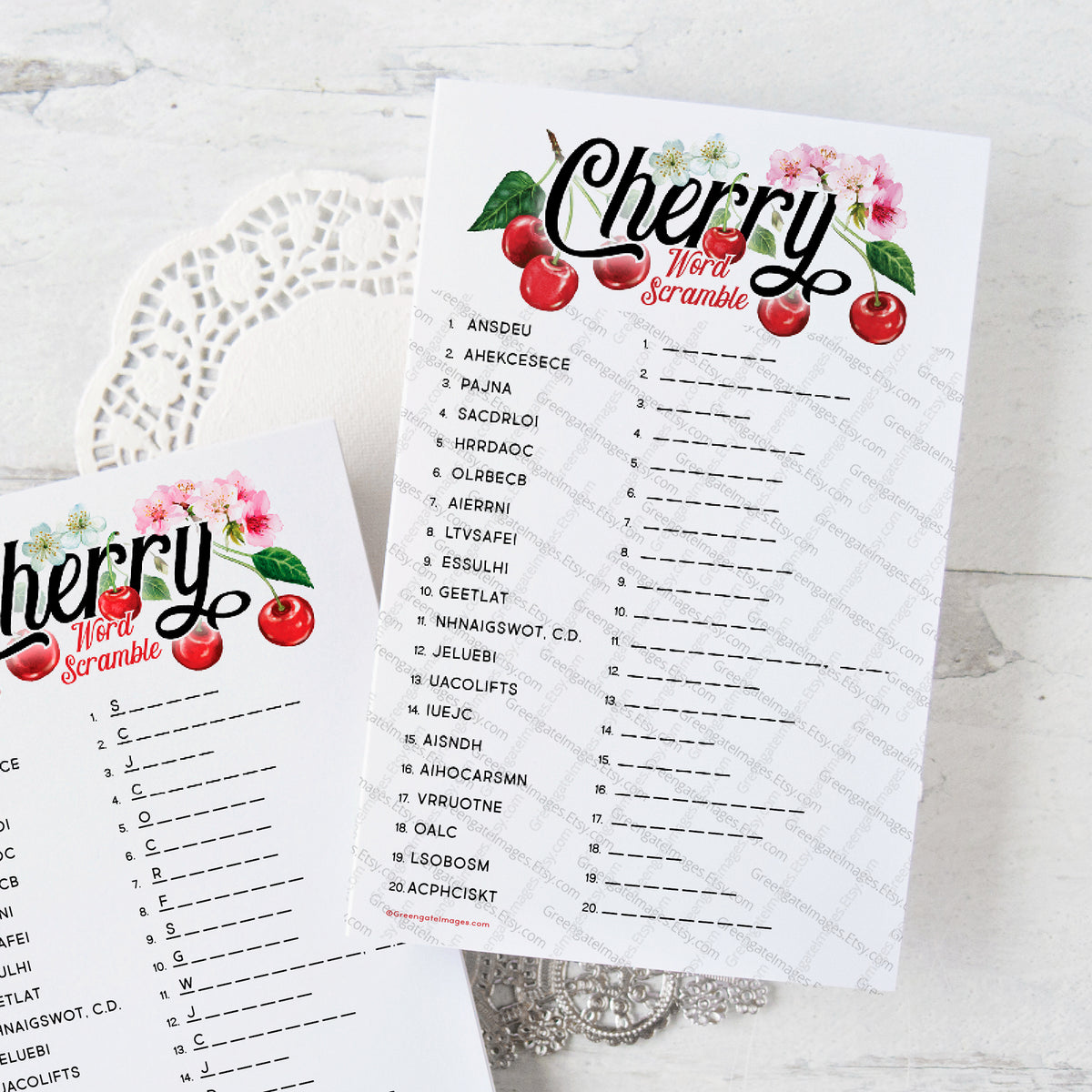 Cherry Word Scramble Game – Greengate Images