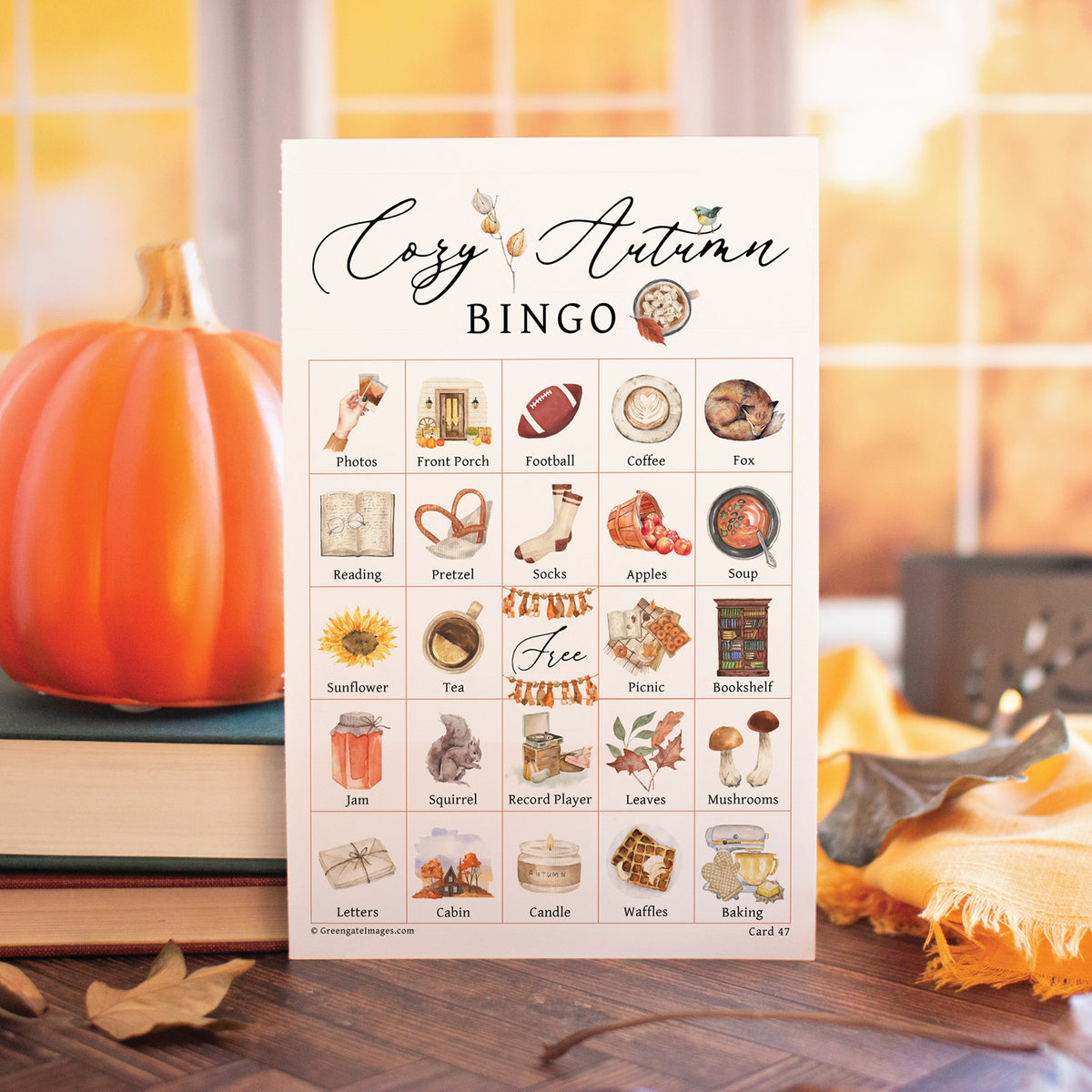 Cozy Autumn Bingo Cards – Greengate Images