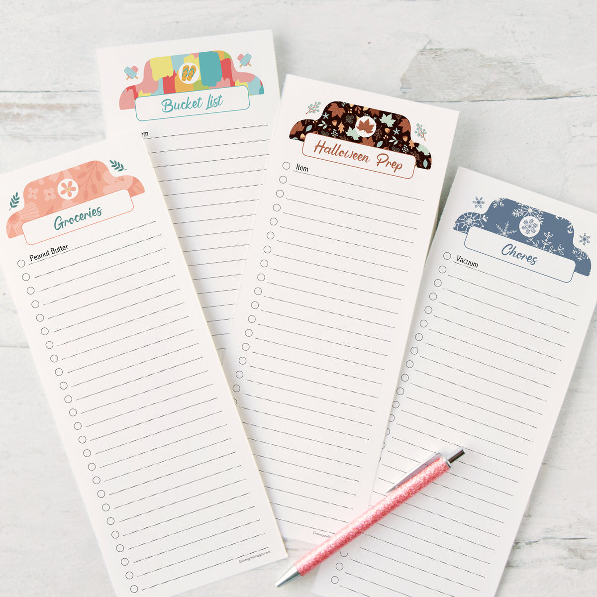 Printable List Paper - Four Seasons – Greengate Images