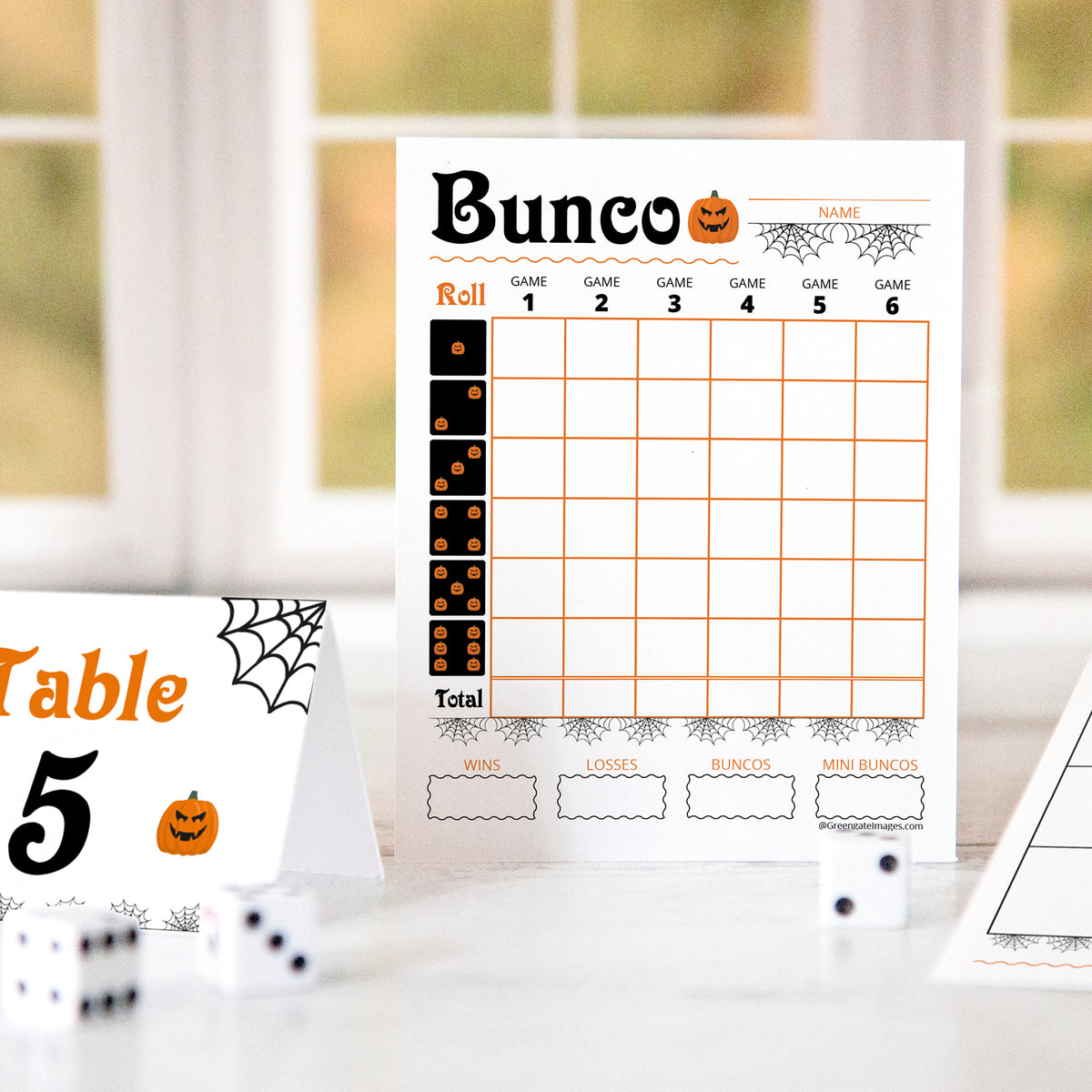 Halloween Bunco Scorecard Set - Jack-o'-lanterns – Greengate Images
