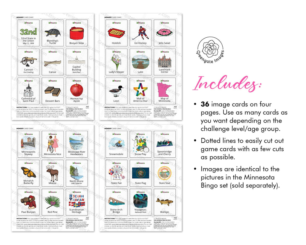 Minnesota Memory Game – Greengate Images