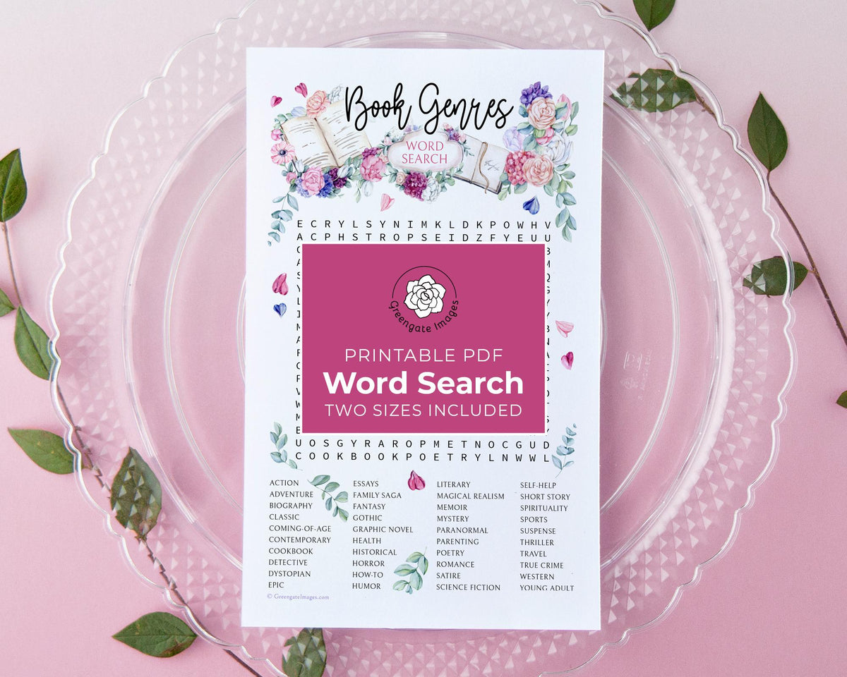 Book Genres Word Find – Greengate Images