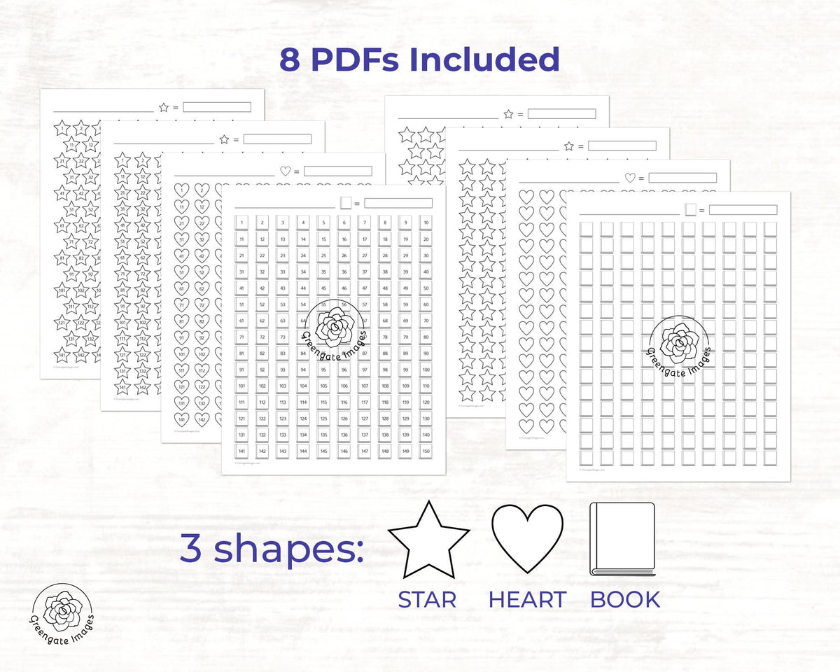 Numbered Progress Tracking Charts – Greengate Images