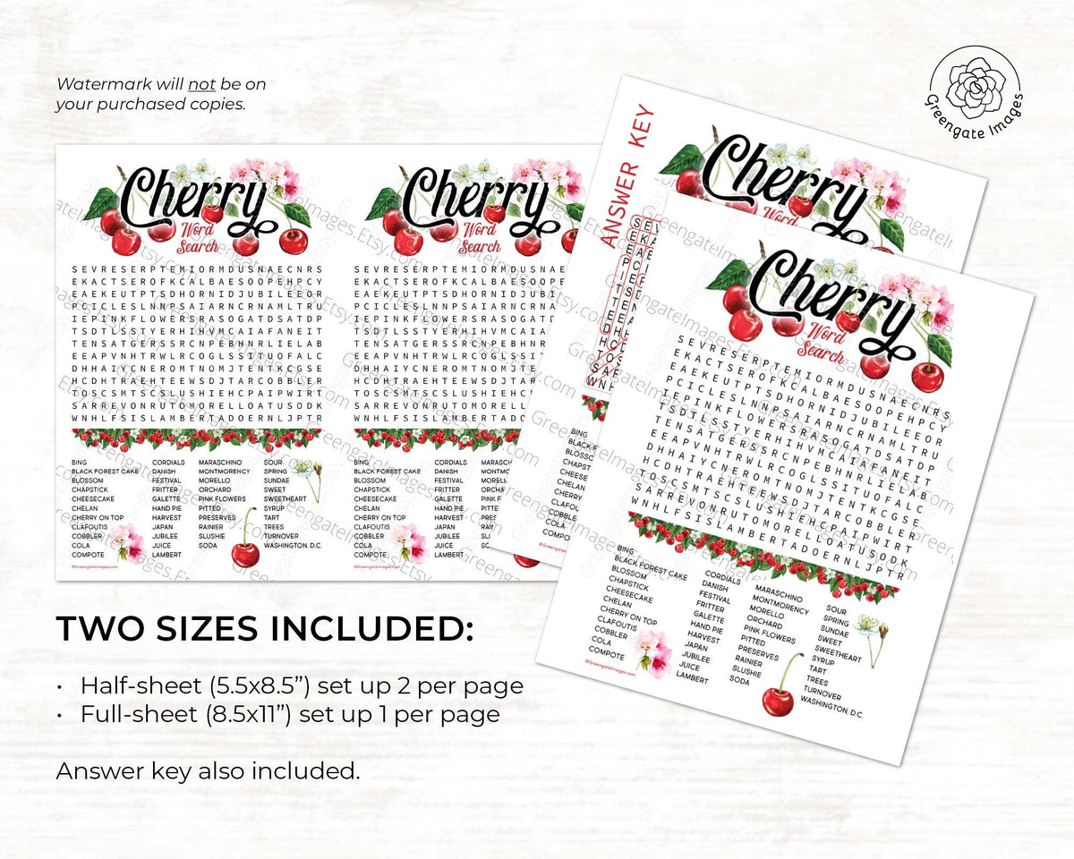 Cherry Word Search – Greengate Images