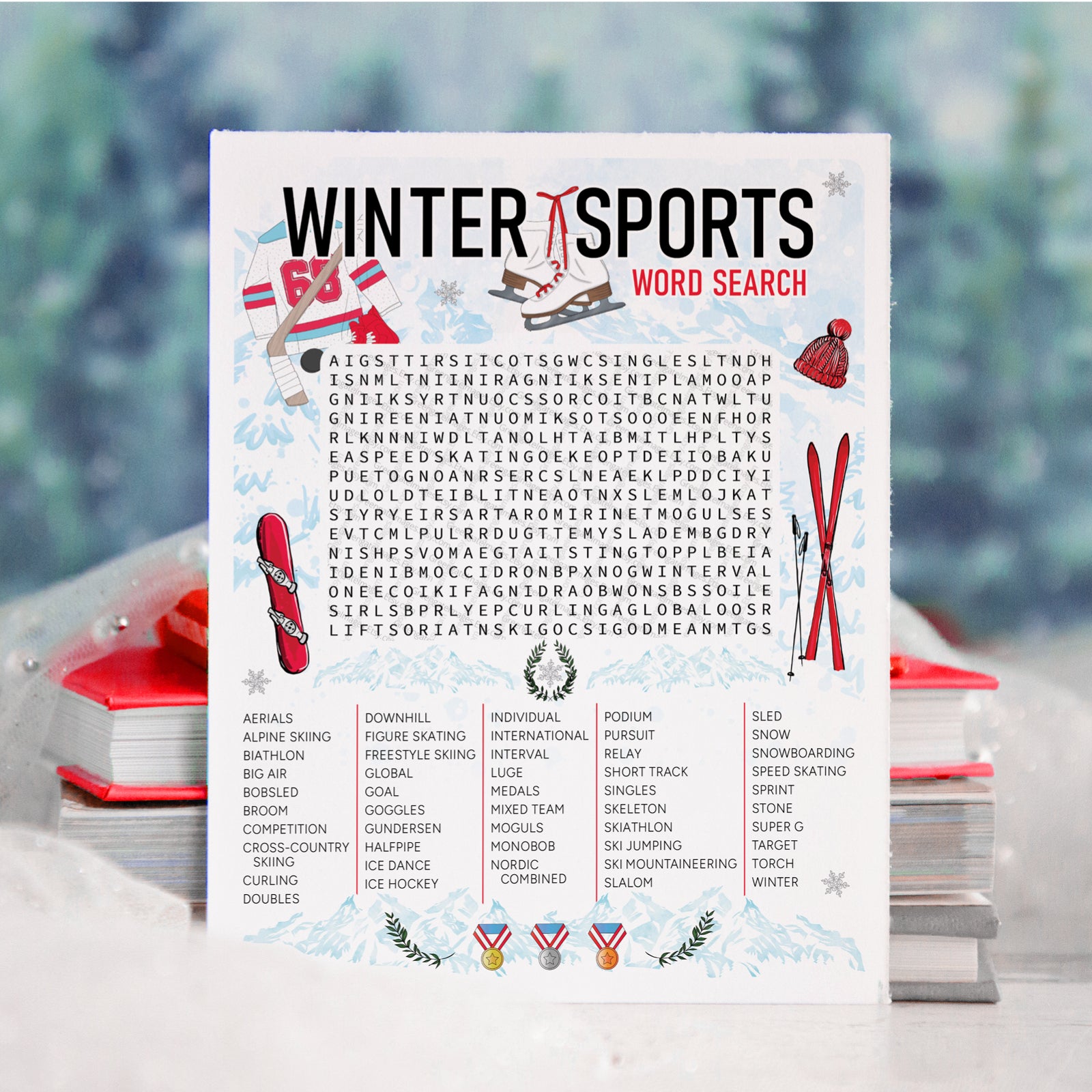 Winter Sports Word Search – Greengate Images