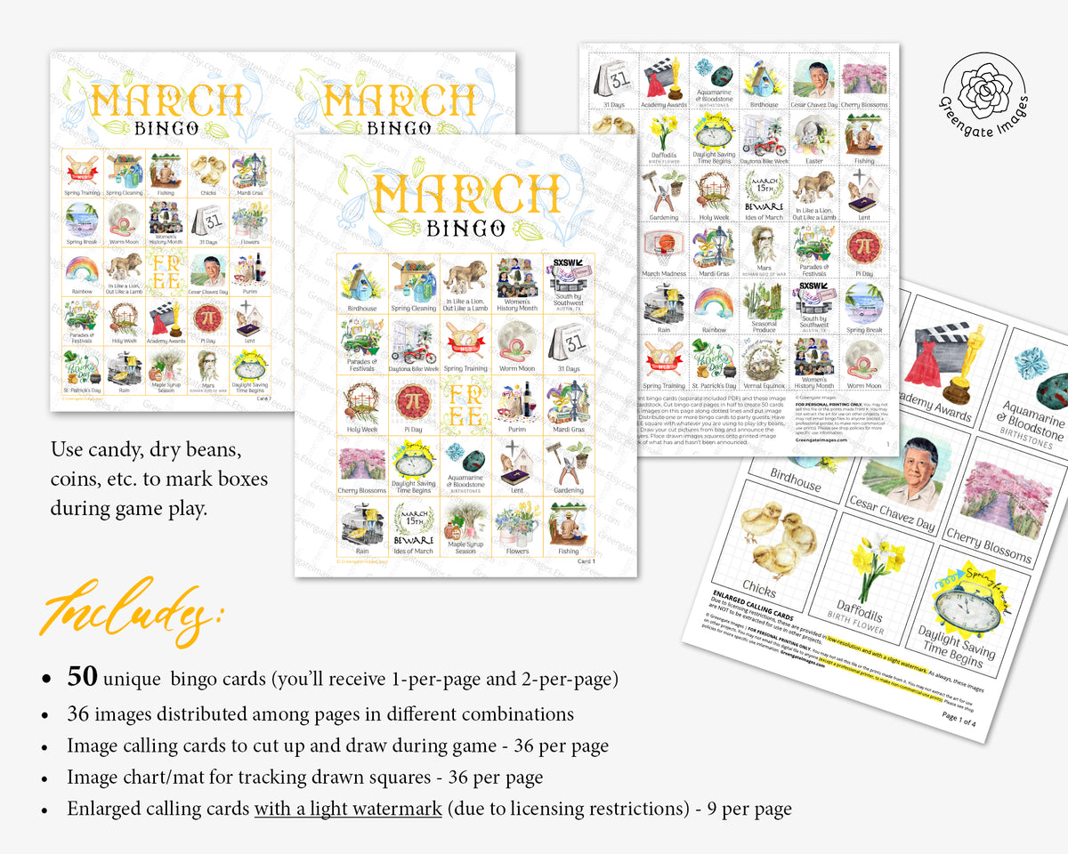 March Bingo – Greengate Images