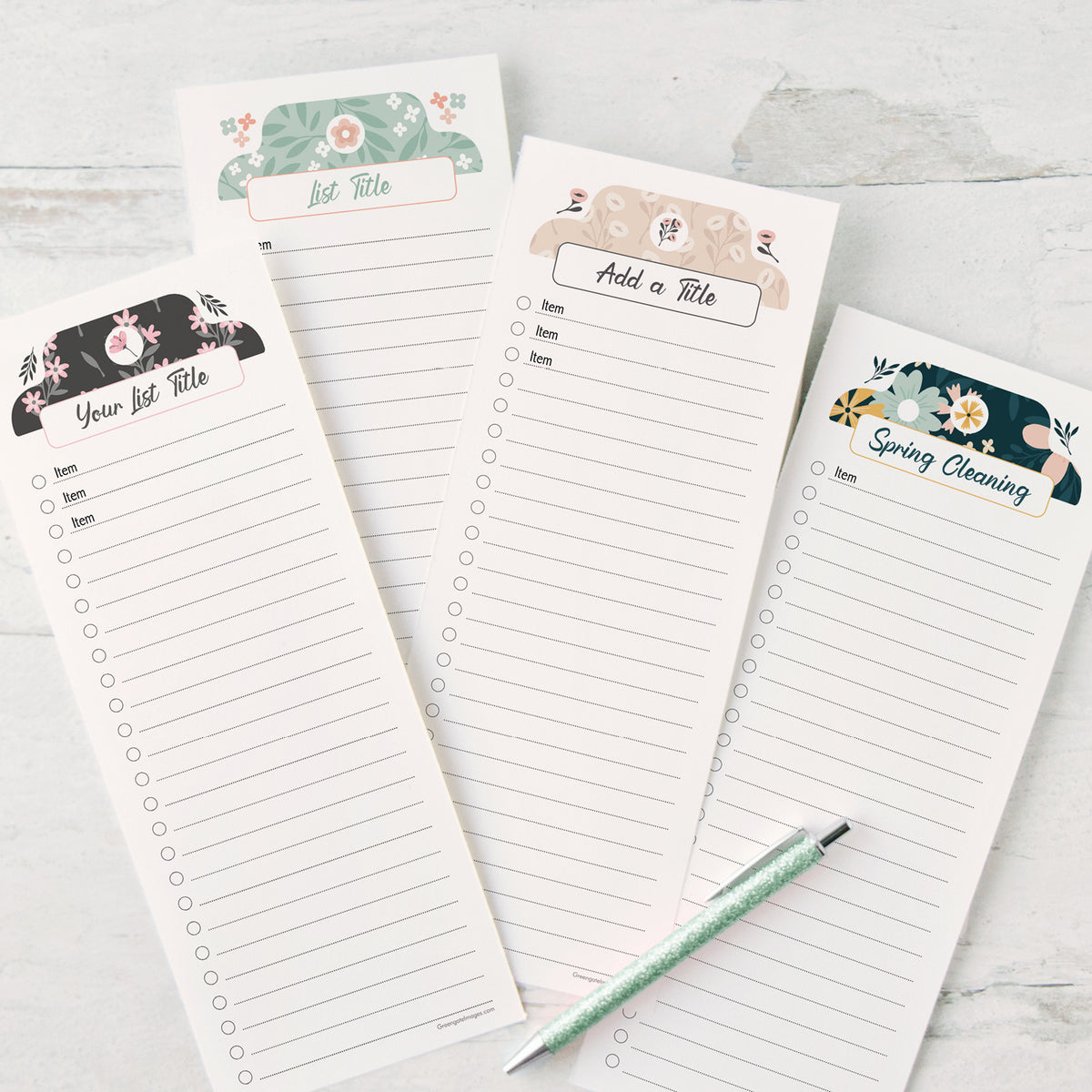 Printable List Paper - Cute Florals – Greengate Images