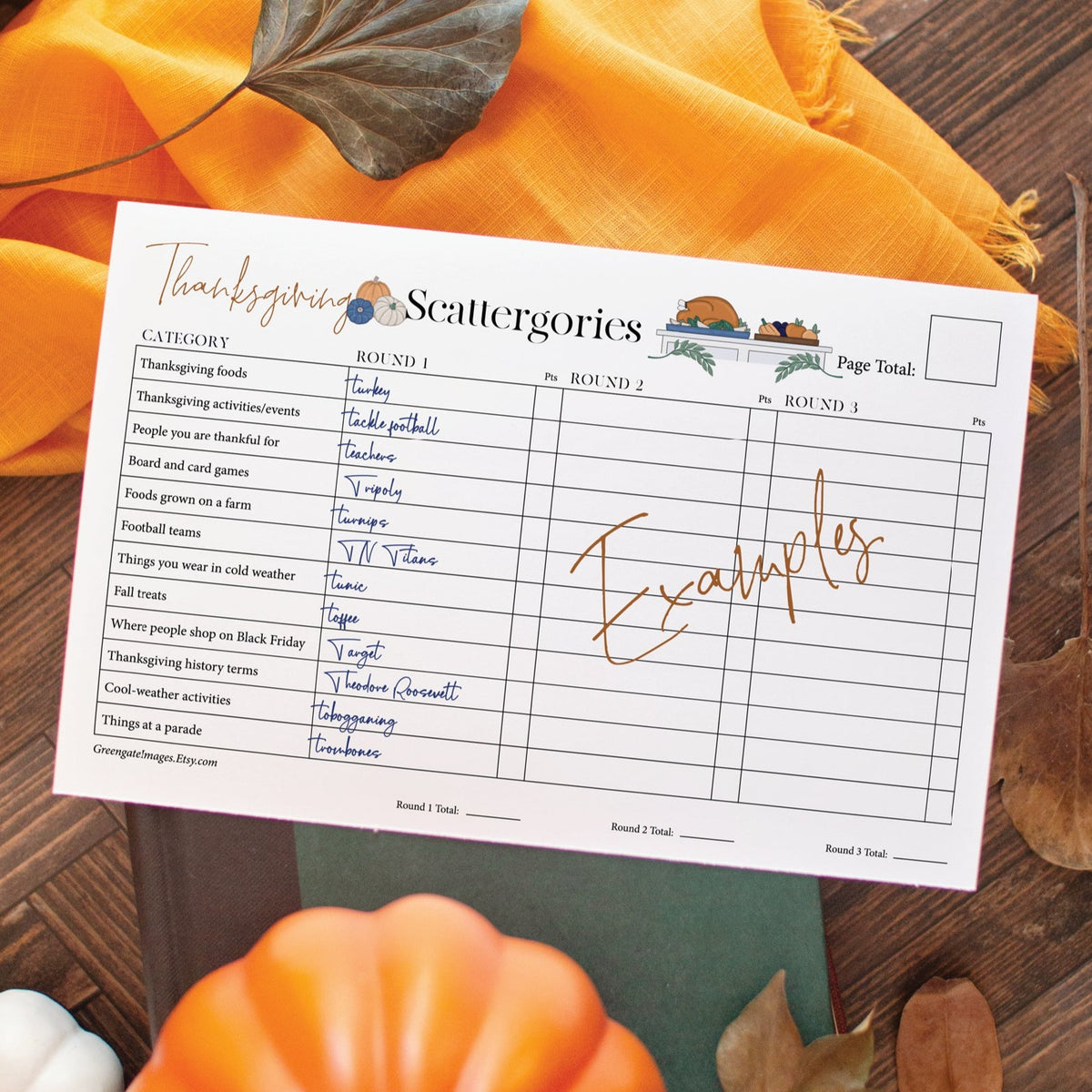 Thanksgiving Scattergories – Greengate Images
