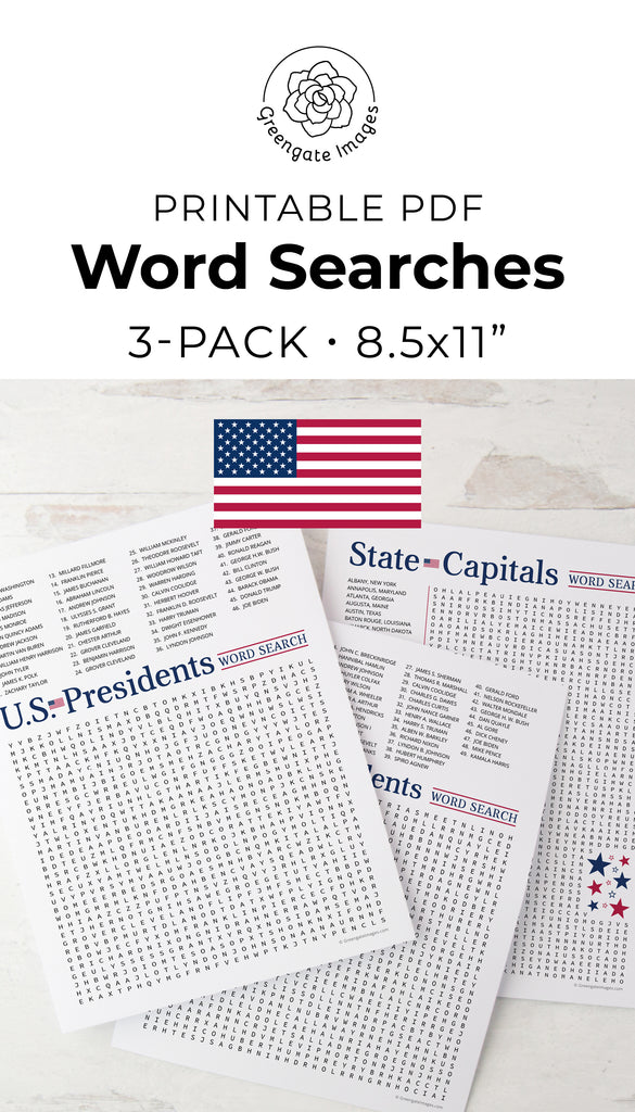 US Word Search Bundle 3-pack – Greengate Images