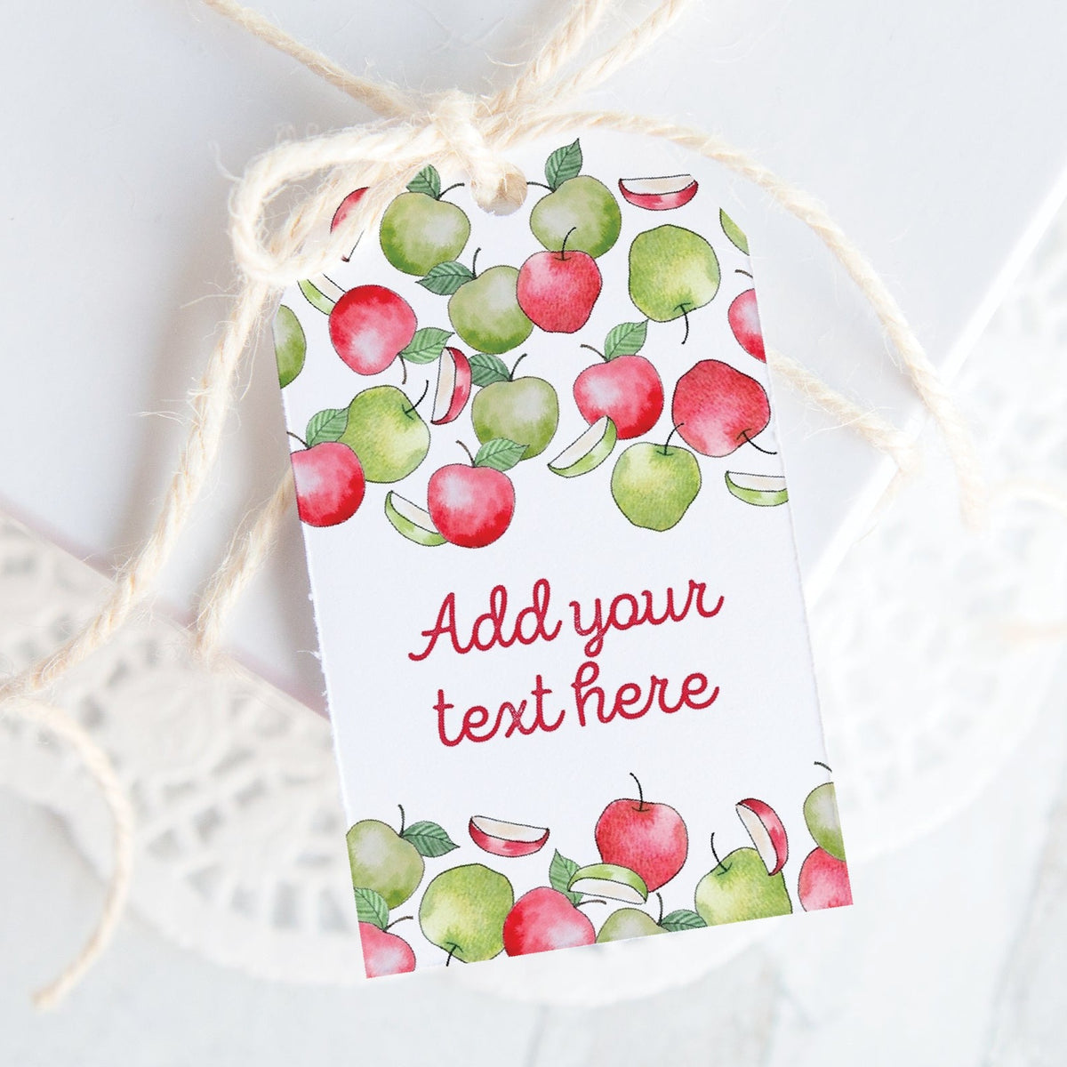 Green and Red Apple Gift Tag – Greengate Images
