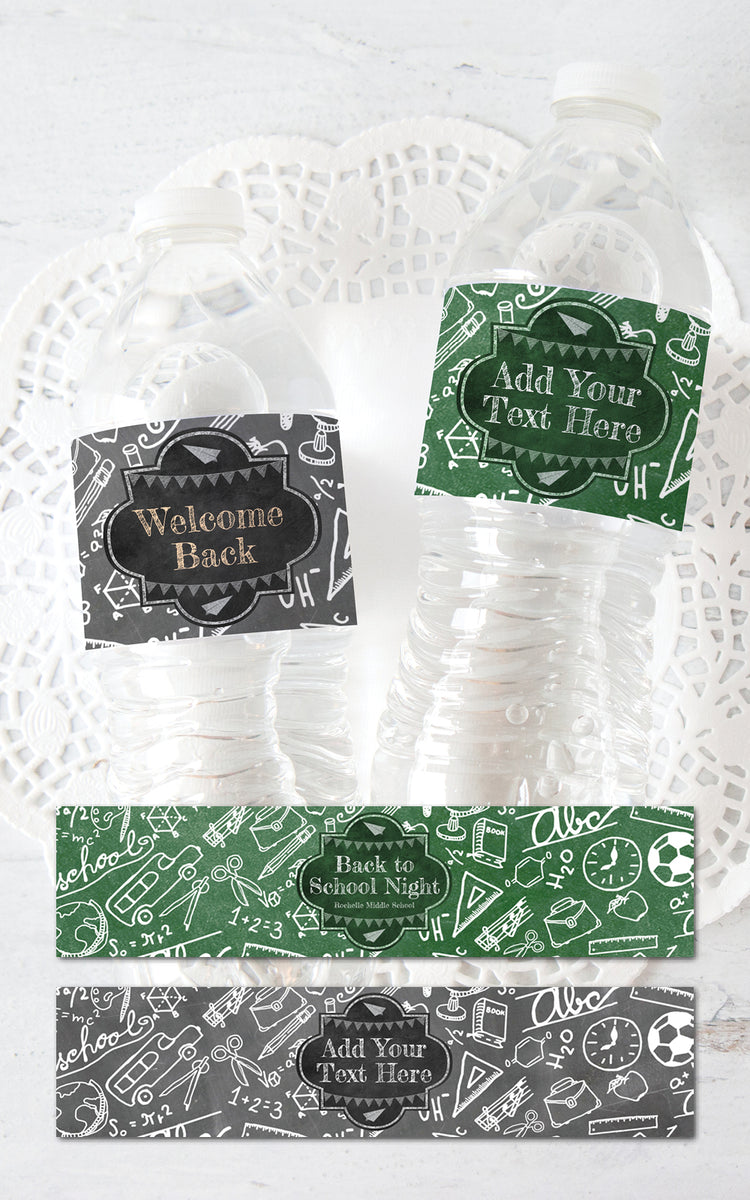 School Chalkboard Water Bottle Labels – Greengate Images